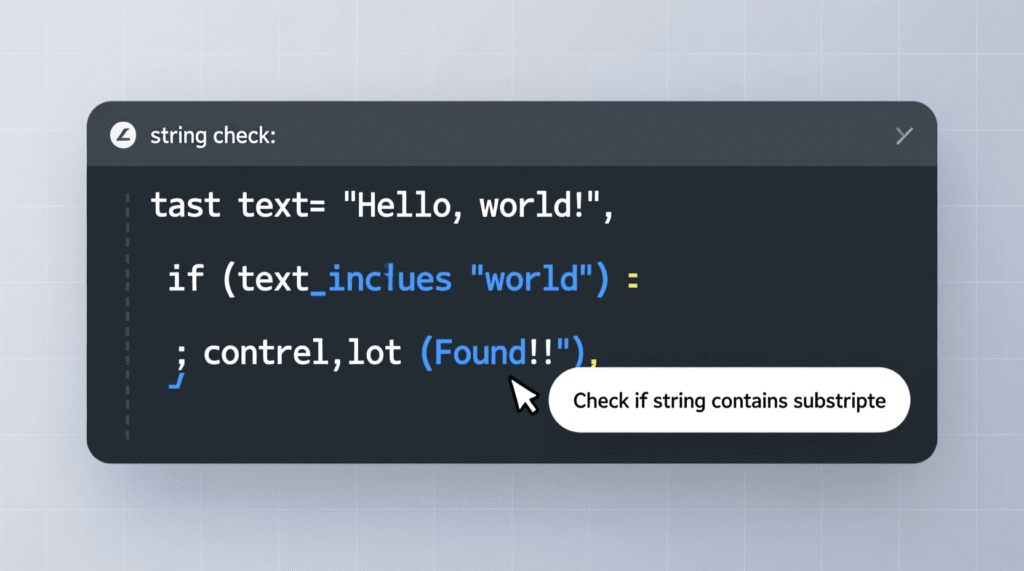 JavaScript String Contains: How to Check If a String Includes a Value - PolyCode